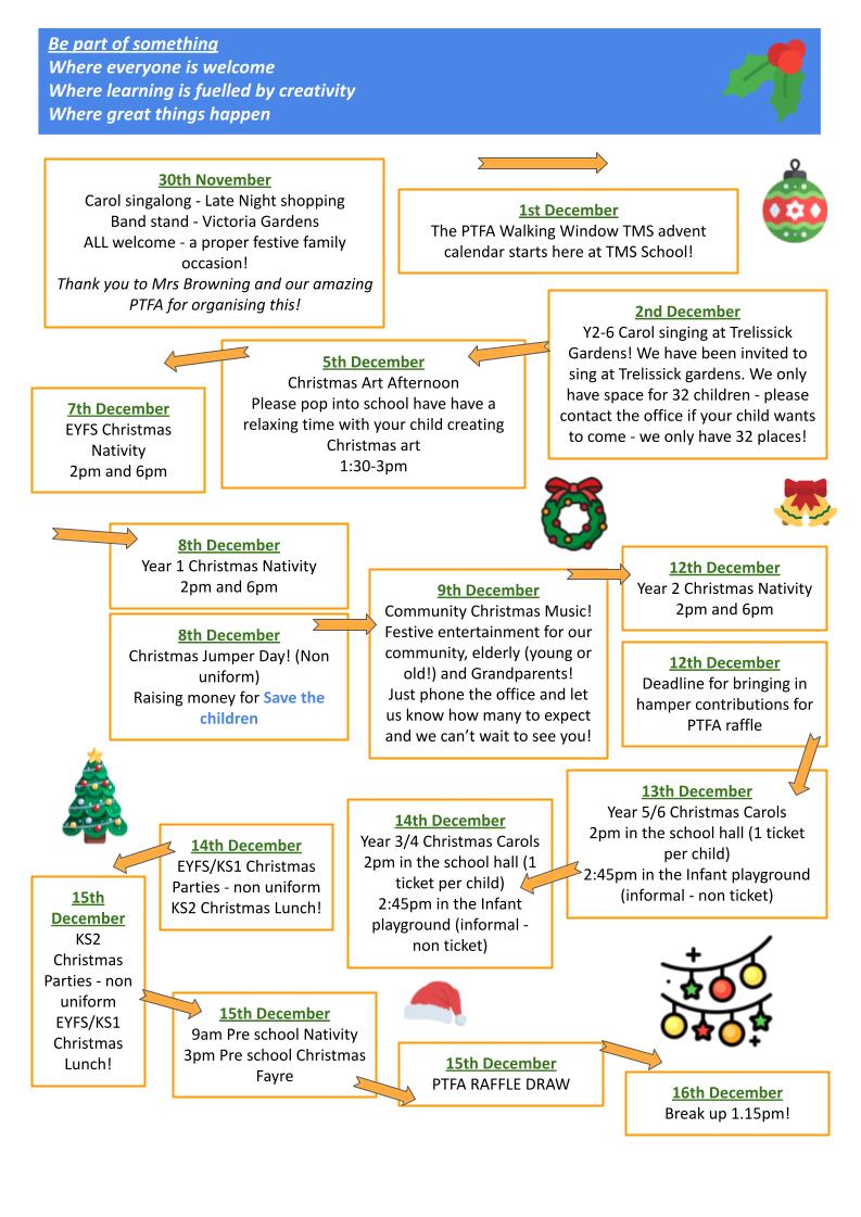 Christmas Dates 2022 - Threemilestone Primary School